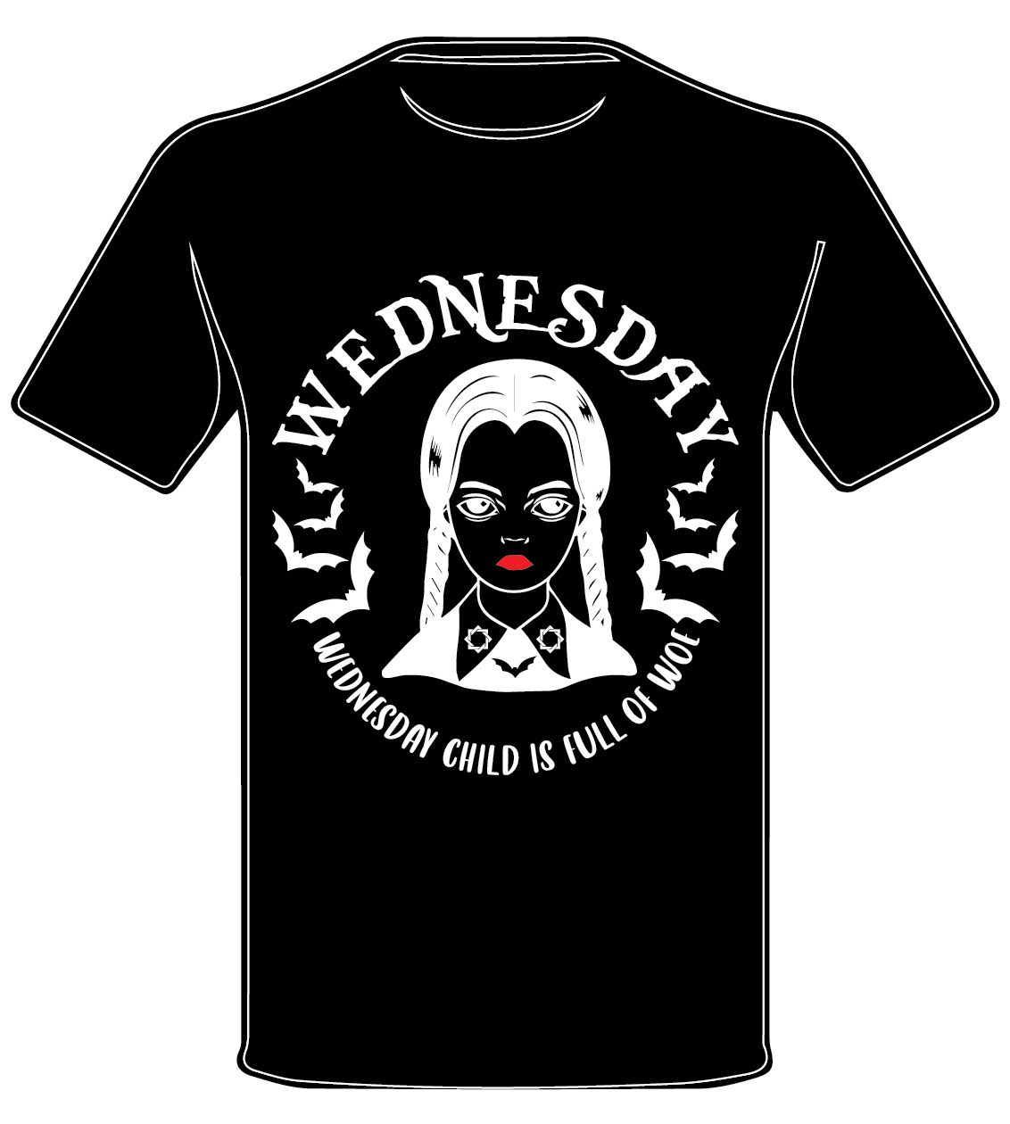 WEDNESDAY INSPIRED WEDNESDAY CHILD IS FULL OF WOES T SHIRT – The South ...